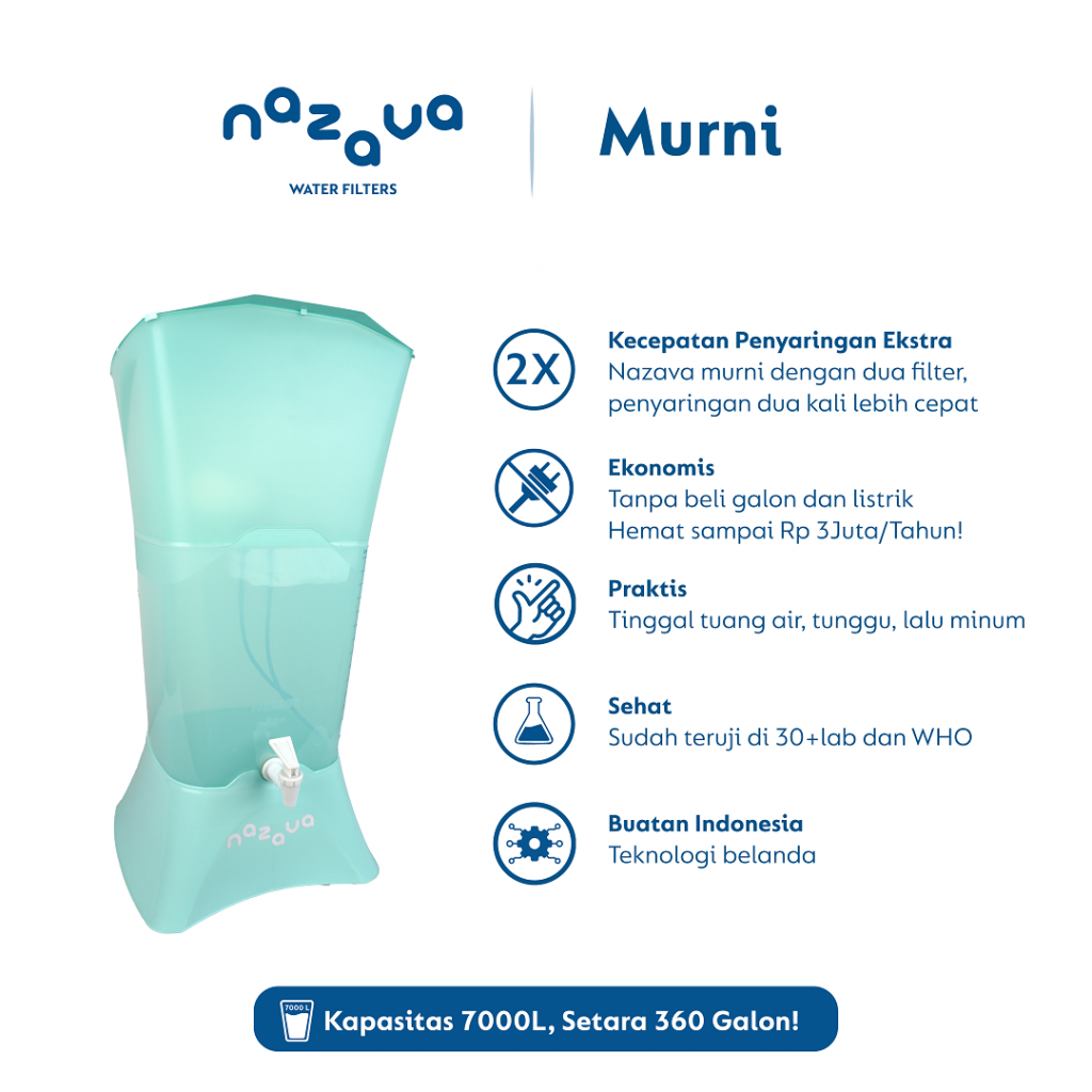 Nazava Murni 2 Filter - Filter Air Minum Keluarga - Water Purifier